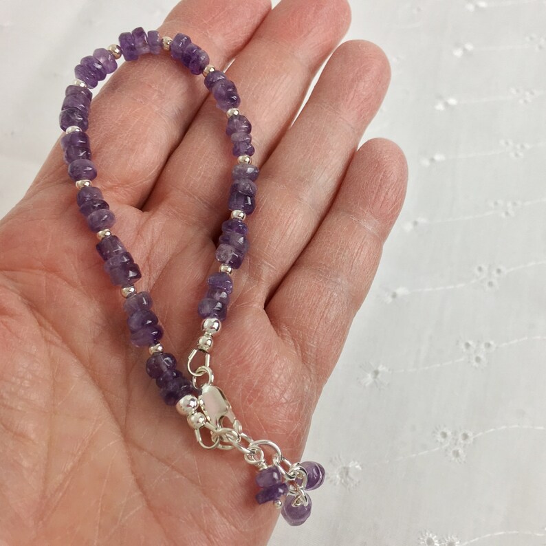 Amethyst Bracelet February Birthstone Bracelet Purple - Etsy