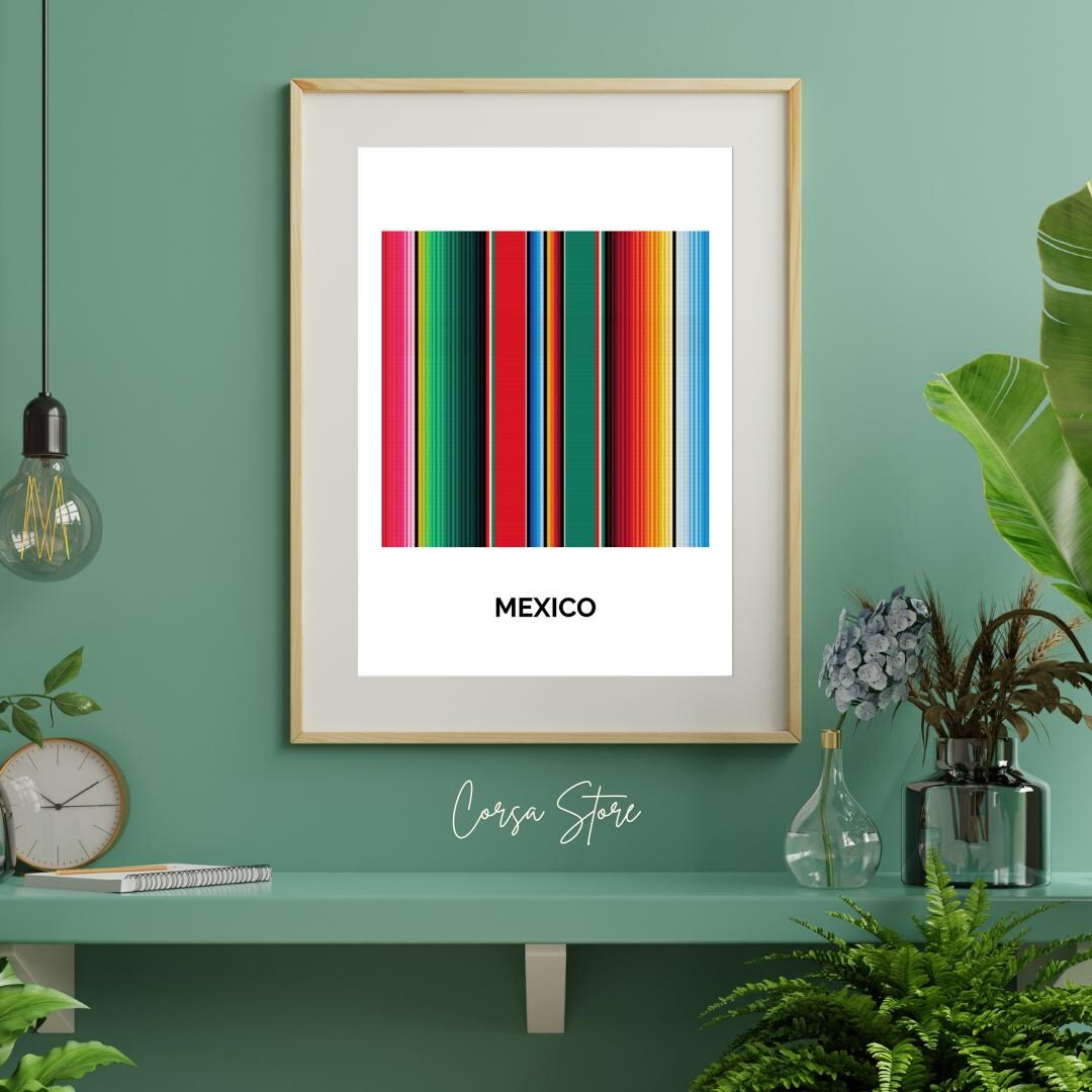Mexico Sarape Wall Art, Digital Print Mexican Culture Art, Mexico Art ...