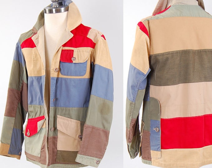 Vintage 60s Abercrombie and Fitch SAFARI Patchwork Jacket / Midcentury Camp Jacket / Pockets ...