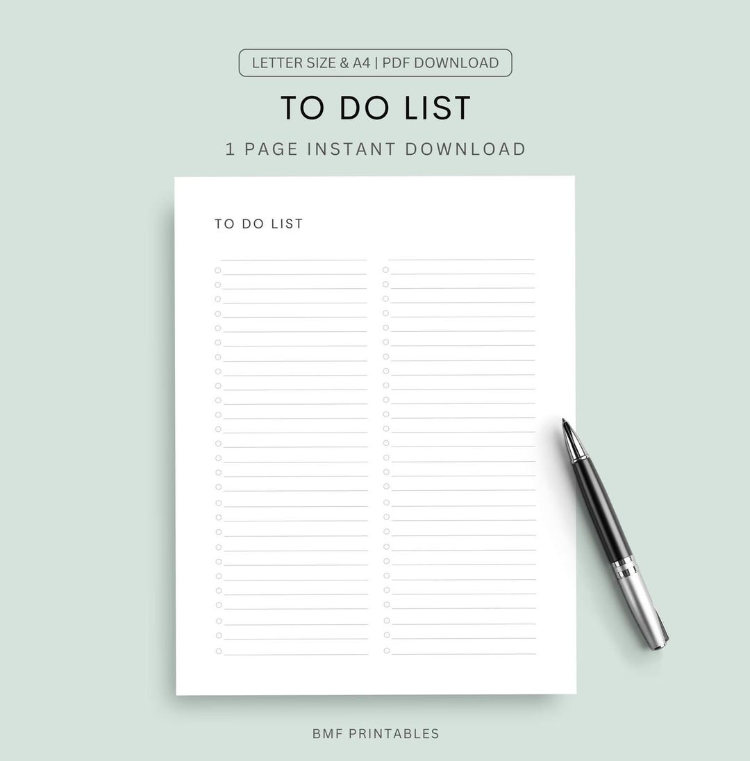 To Do List Printable, Tasks Tracker Template, Tasks Planner, Minimalist ...