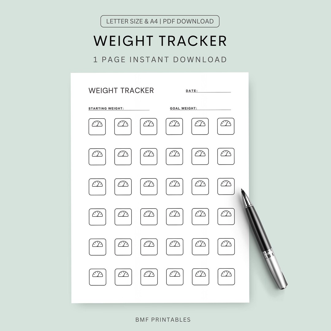 Weight Tracker Printable, Weight Log Template, Weight Record Sheets ...