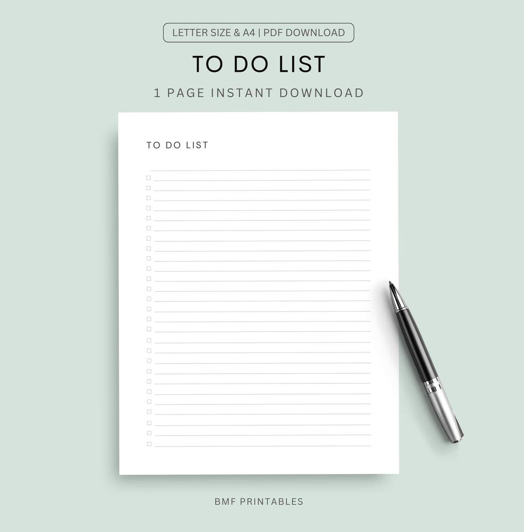 To Do List Printable, Tasks Tracker Template, Tasks Planner, Minimalist ...