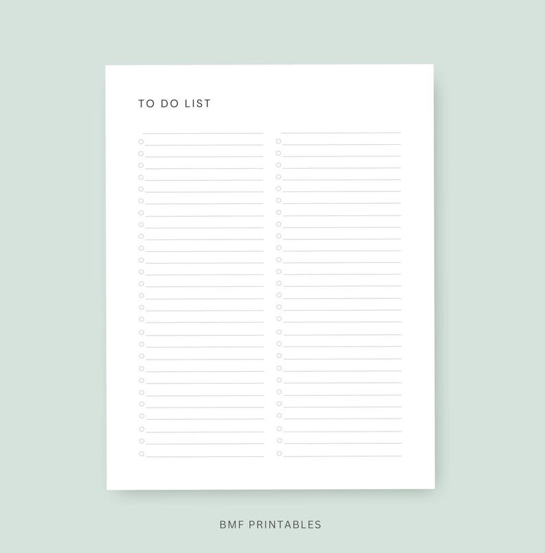 To Do List Printable, Tasks Tracker Template, Tasks Planner, Minimalist ...