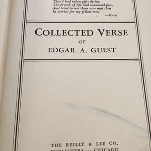 The Collected Verse of Edgar A. Guest - 1938 - Etsy