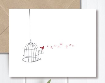 Cardinal Thank You Cards | Etsy