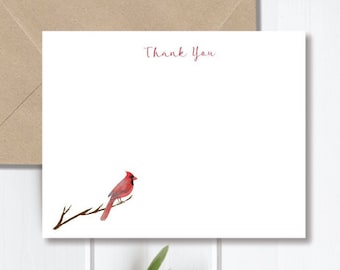 Cardinal Thank You Cards | Etsy