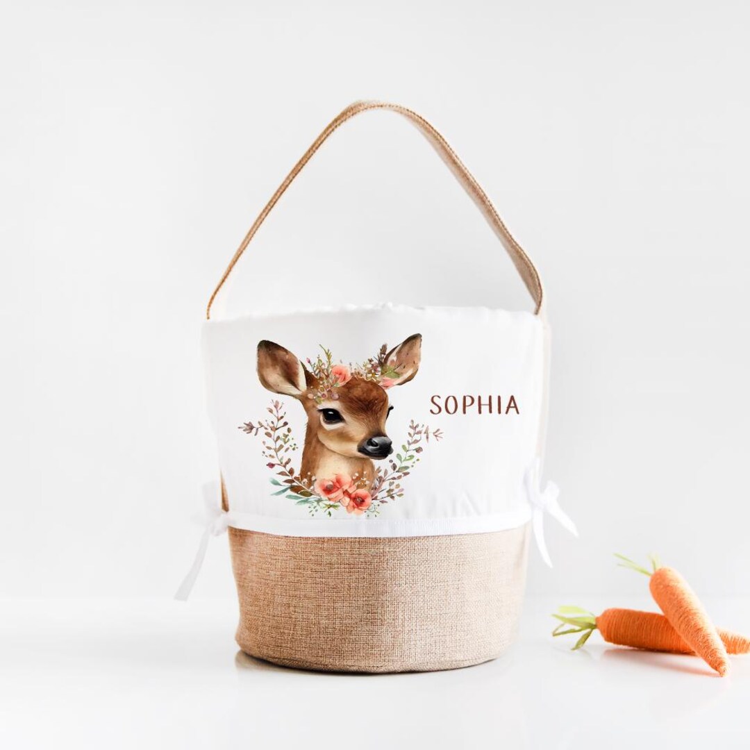 Easter Basket, Egg Hunt, Deer, Deer Easter Basket, Easter Bag, for ...