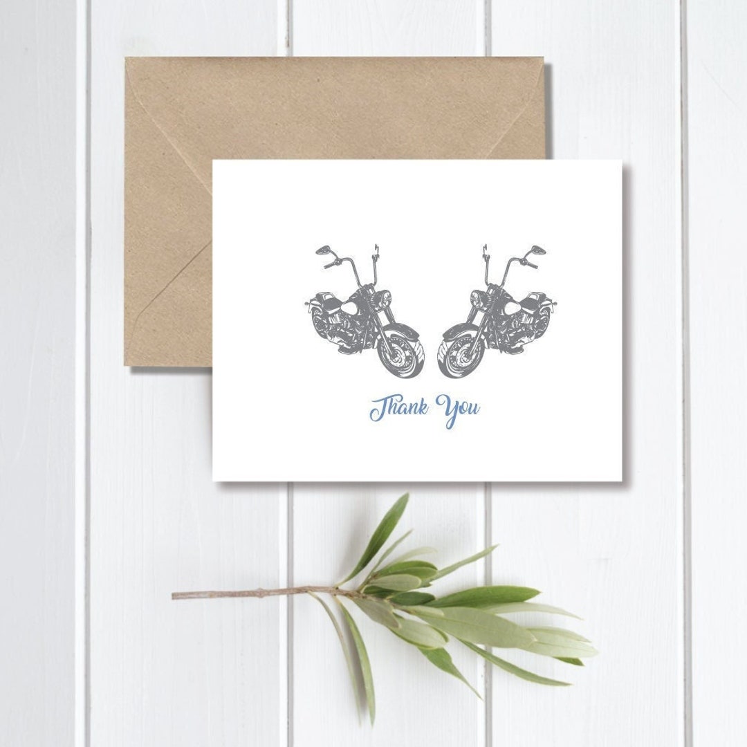 Motorcycle Wedding Thank You Cards Motorcycles Thank You - Etsy