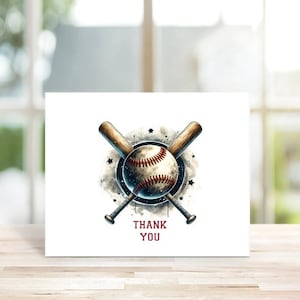 Thank You Cards, Baseball Themed Cards, Baseball Thank You Cards ...