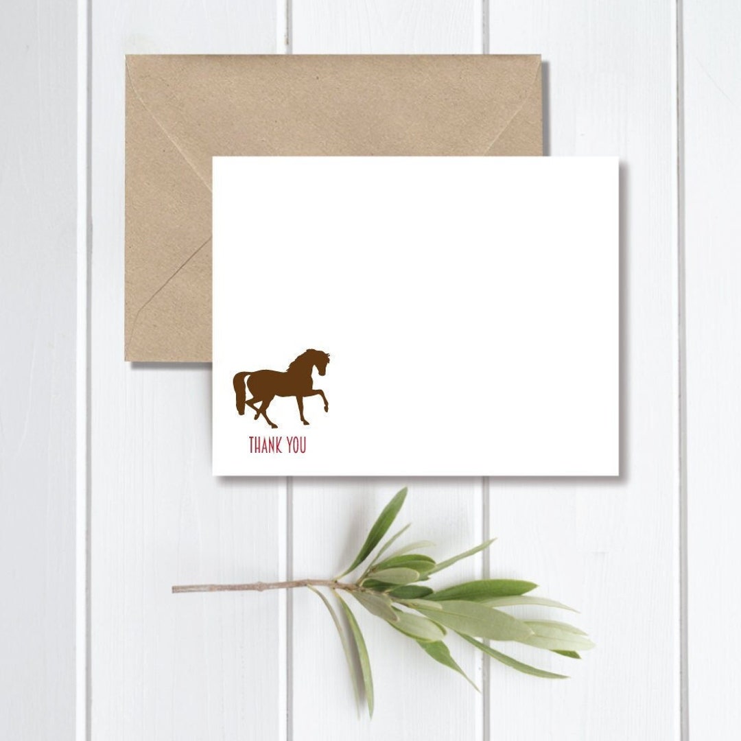 Horse Thank You Cards, Horse Note Cards, Horse Cards, Equestrian, Gifts ...