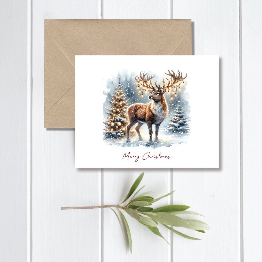 Deer Christmas Cards, Reindeer, Deer, Reindeer, Christmas Cards, Bird ...