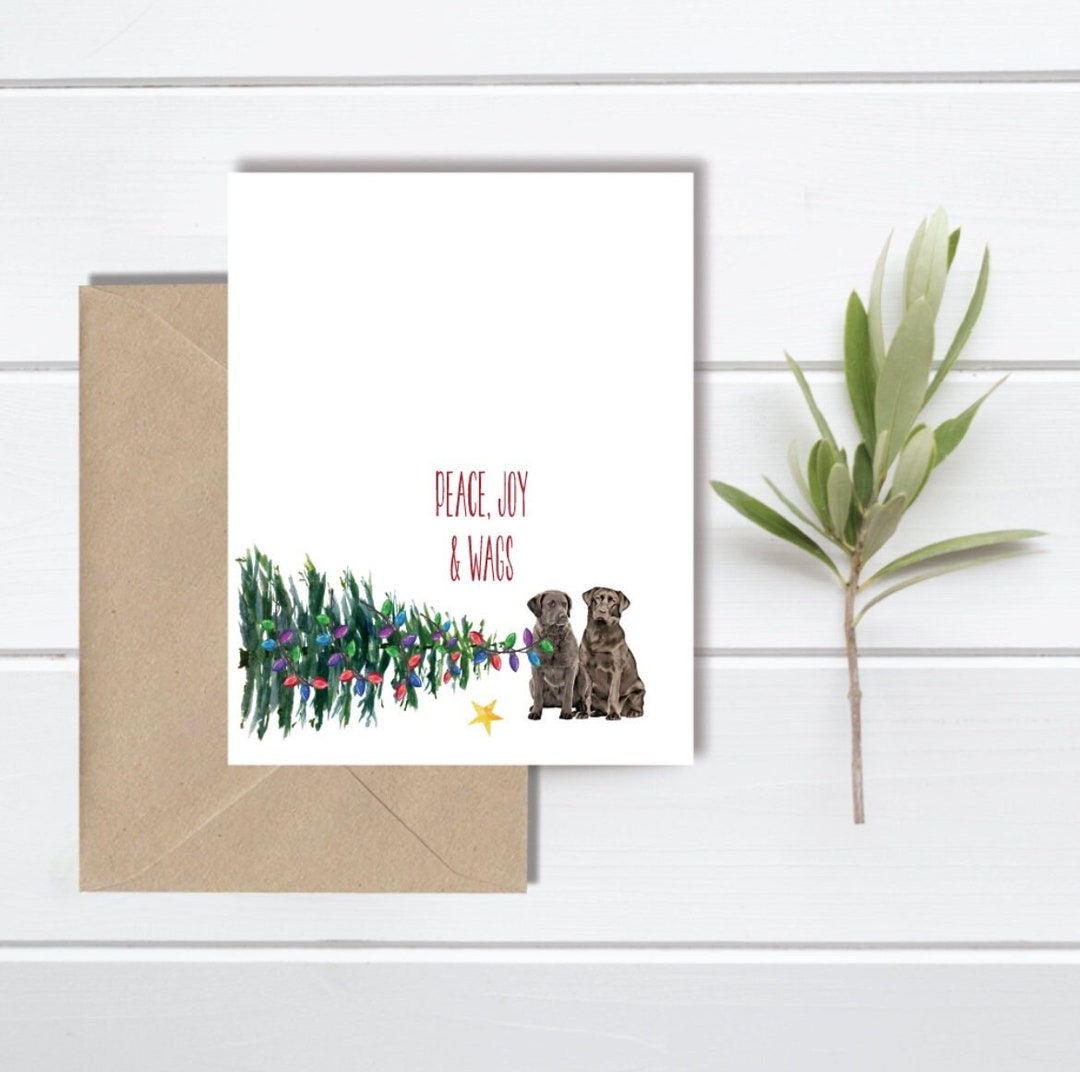 Dog Christmas Cards, Holiday Card Set, Dogs, Chocolate Lab, Dog Cards ...