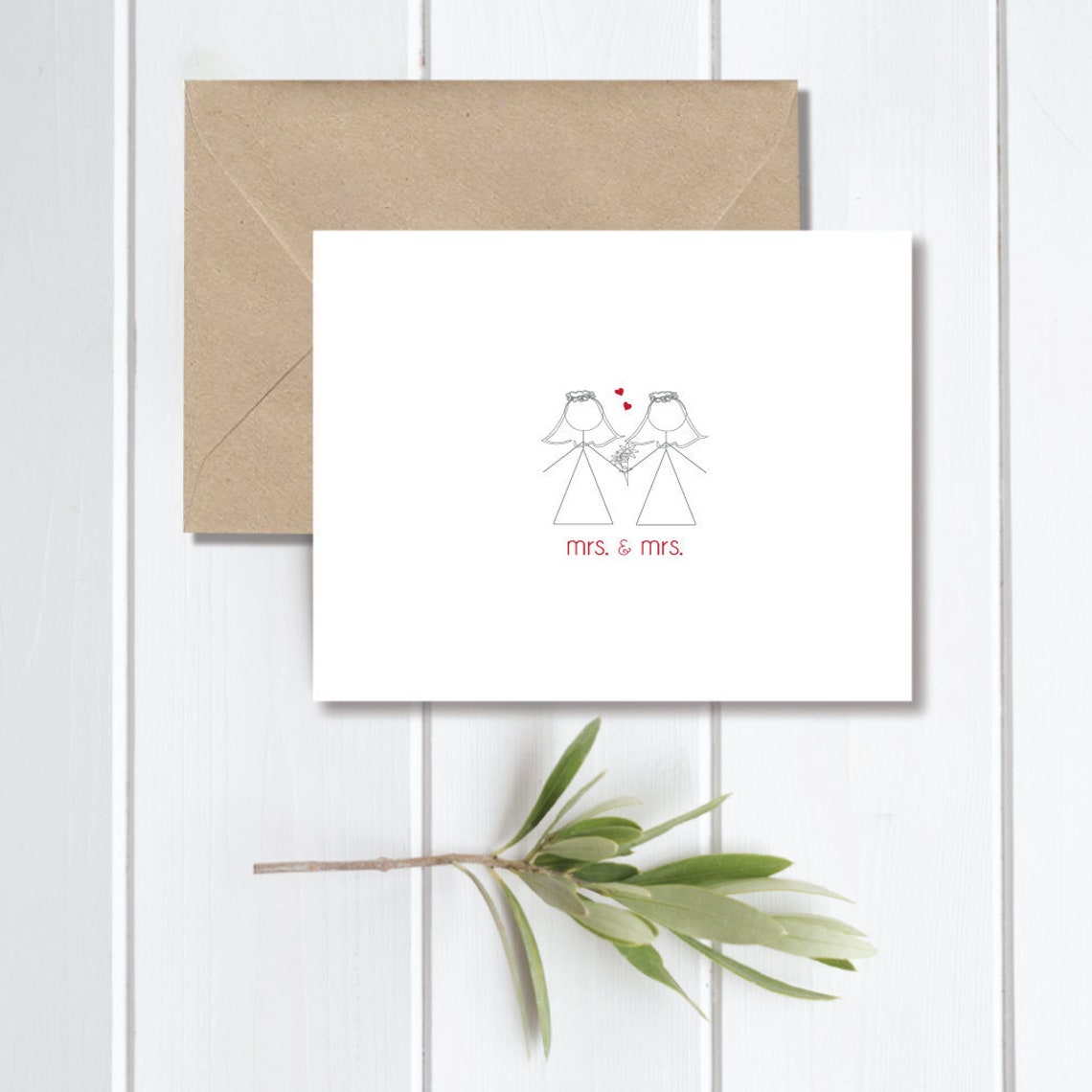 Stick Figure Wedding Thank You Cards Lesbian Wedding Thank Etsy