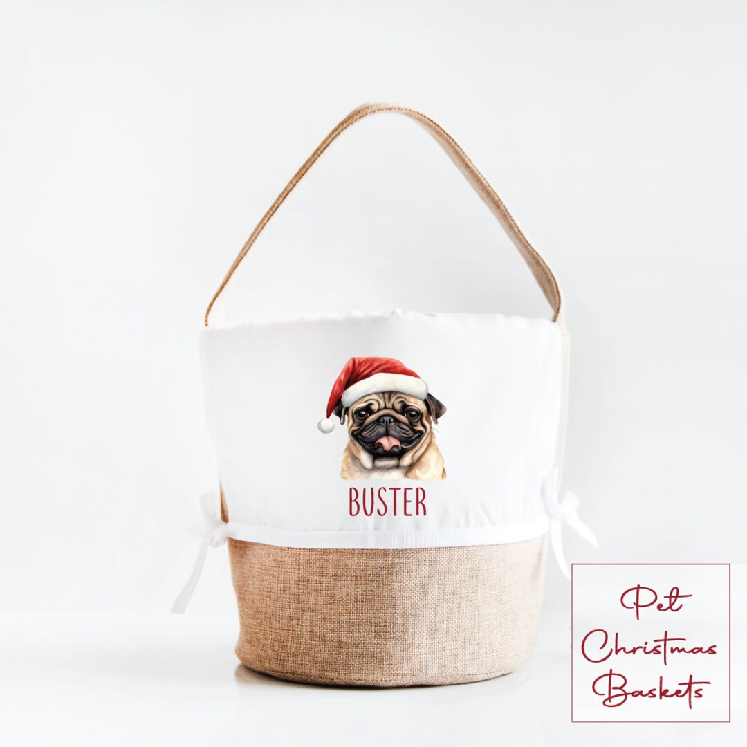 Dog Toy Basket, Christmas Basket for Dog, Personalized Christmas Gift ...