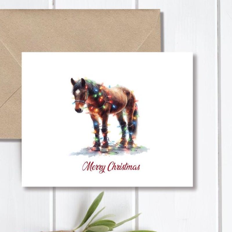 Horse Christmas Card - Etsy