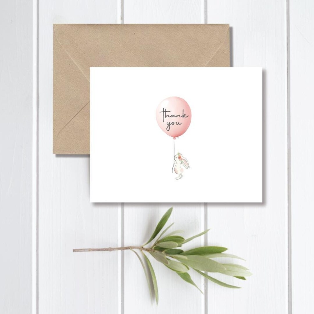 Rabbit Thank You Cards, Rabbit Note Cards, Rabbit, Baby Thank You Cards ...