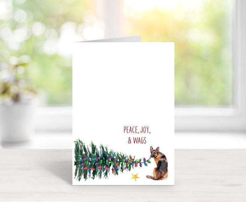 German Shepherd Christmas Cards, Holiday Card Set, Dogs, Dog Stationery ...