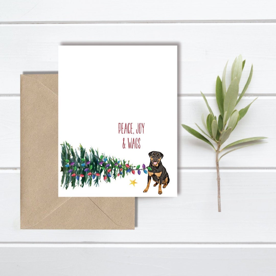 Rottweiler Christmas Cards, Holiday Card Set, Dogs, Dog Stationery, Dog ...