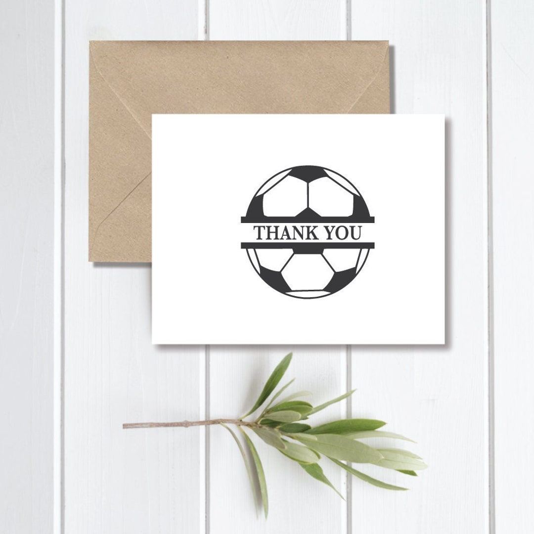 Thank You Cards, Soccer Themed Cards, Soccer Thank You Cards, Soccer ...