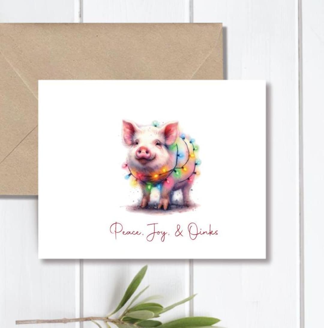Pig Christmas Cards, Holiday Cards, Christmas Card, Pigs, Farm Animals ...