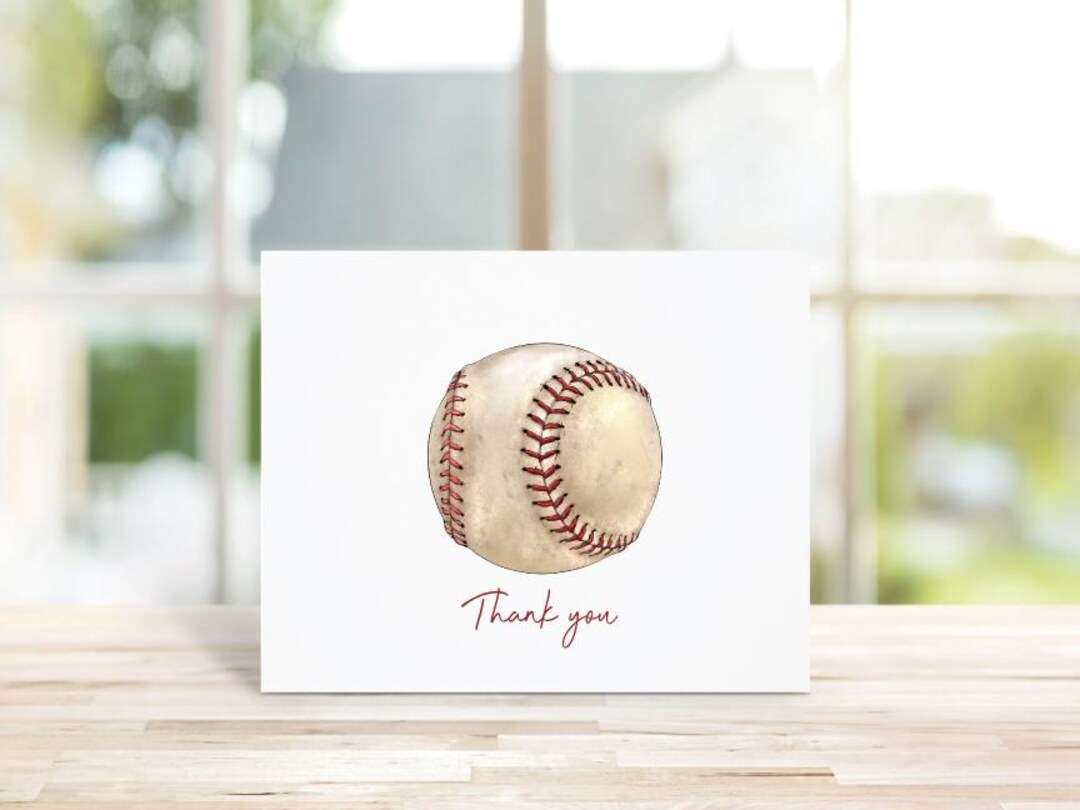 Thank You Cards, Baseball Themed Cards, Baseball Thank You Cards ...