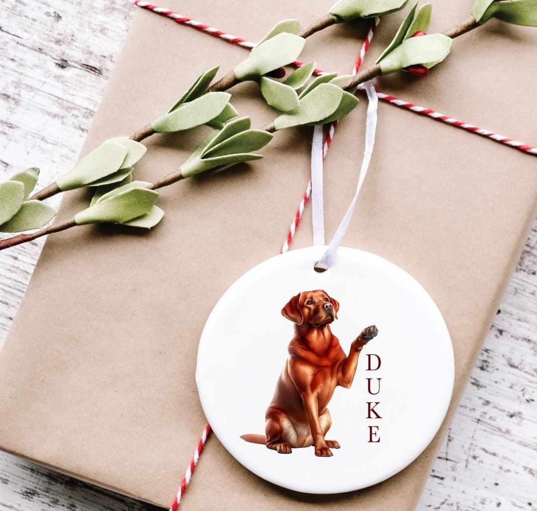 Black Lab Christmas Ornament, Black Labrador, Dog Christmas Ornament ...