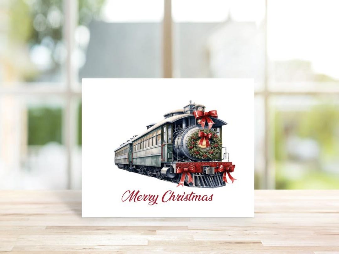 Christmas Cards, Holiday Cards, Watercolor, Train Christmas Cards ...