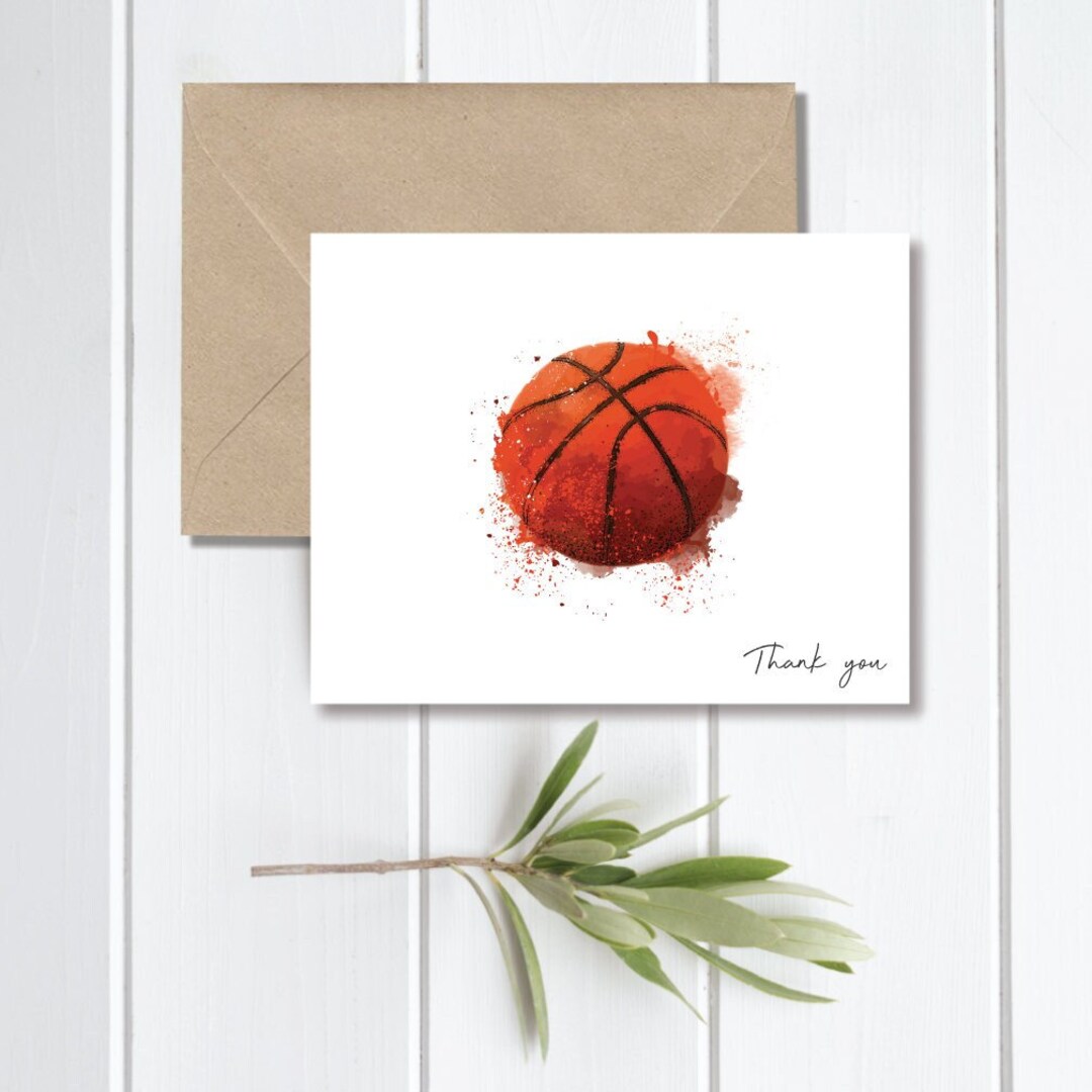 Thank You Cards, Basketball Themed Cards, Basketball Thank You Cards ...