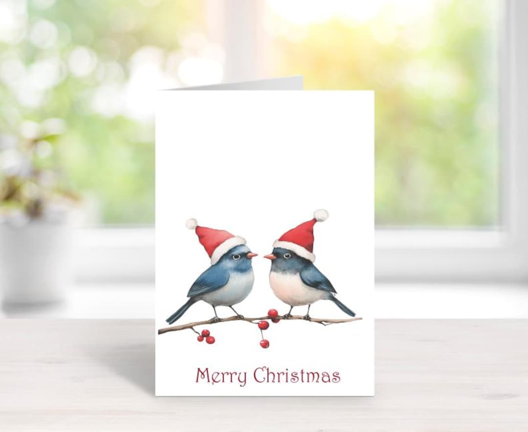 Bluebird Christmas Cards: Watercolor Bird Holiday Greeting - Etsy