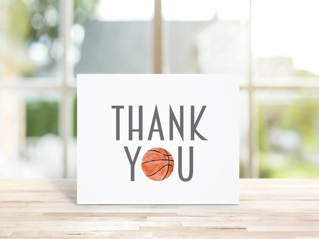 Thank You Cards, Basketball Themed Cards, Basketball Thank You Cards ...