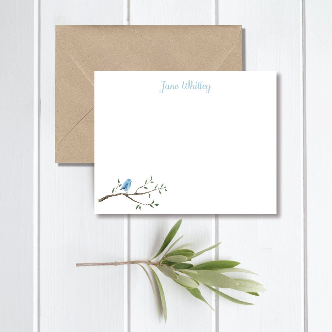 Blue Bird, Blue Bird Note Cards, Bird Stationery, Bird Note Cards, Note ...