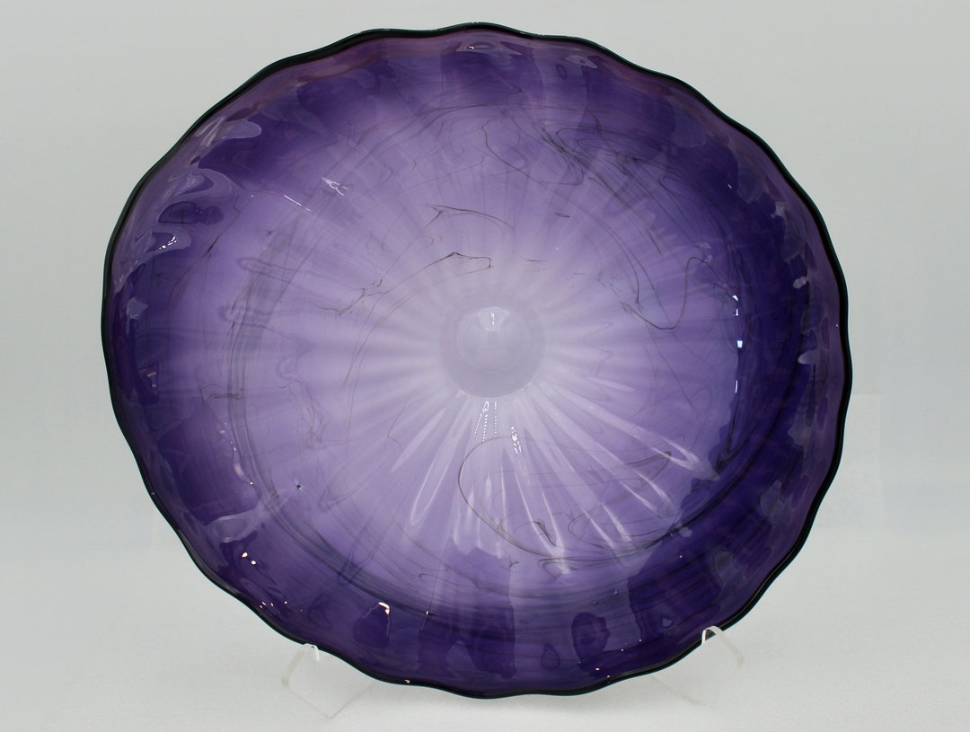 Hand Blown Purple Glass Wall Platter Bowl - Stan O'neil (second) - Etsy