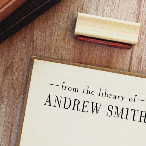 Calligraphy Library Stamp Custom Self Inking Ex Libris Stamp | Etsy