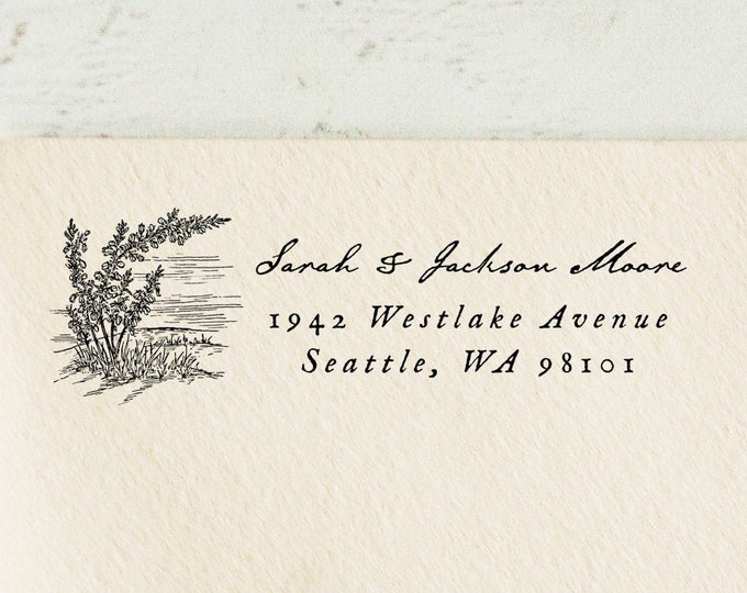 Flower Return Address Stamp, Self Inking Address Stamp, Floral Address ...