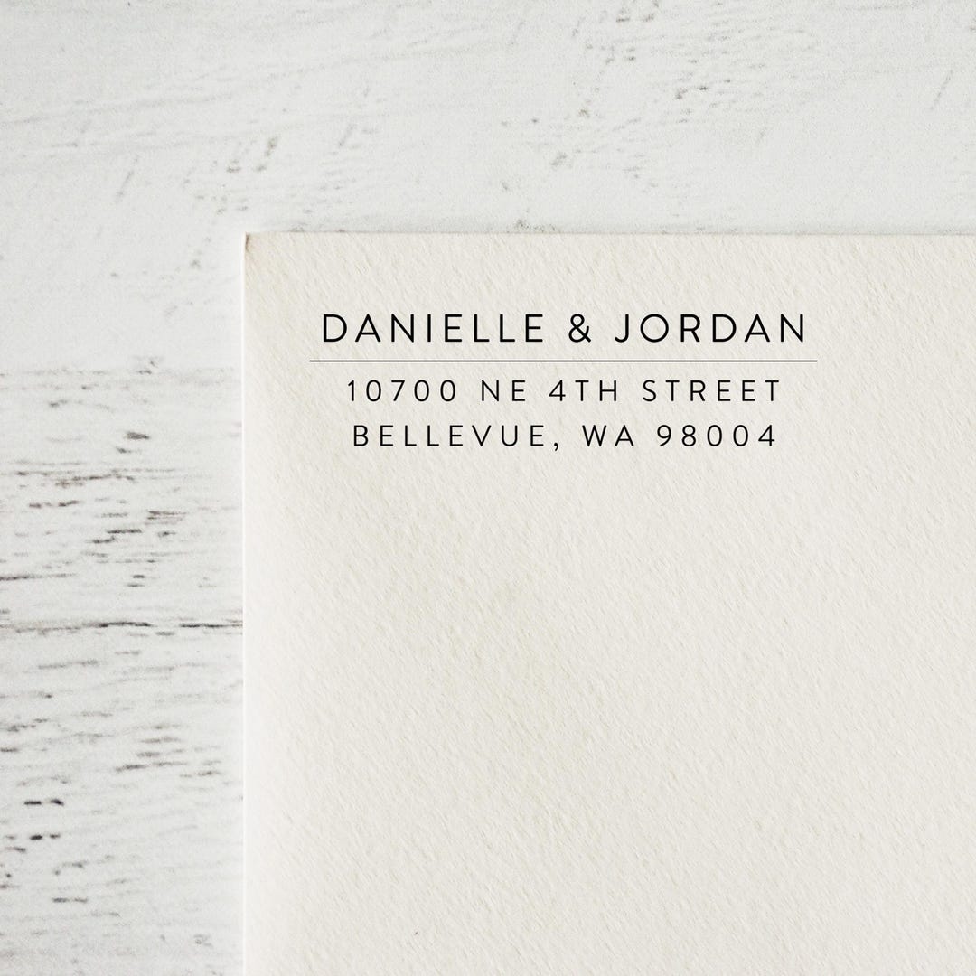 Modern Address Stamp, Minimal Personalized Return Address, Housewarming ...