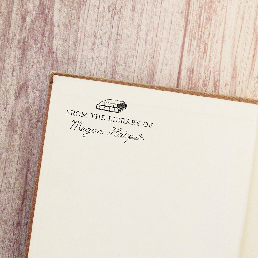 Book Stamp, Library Stamp, Self Inking Stamp, From the Library Of ...