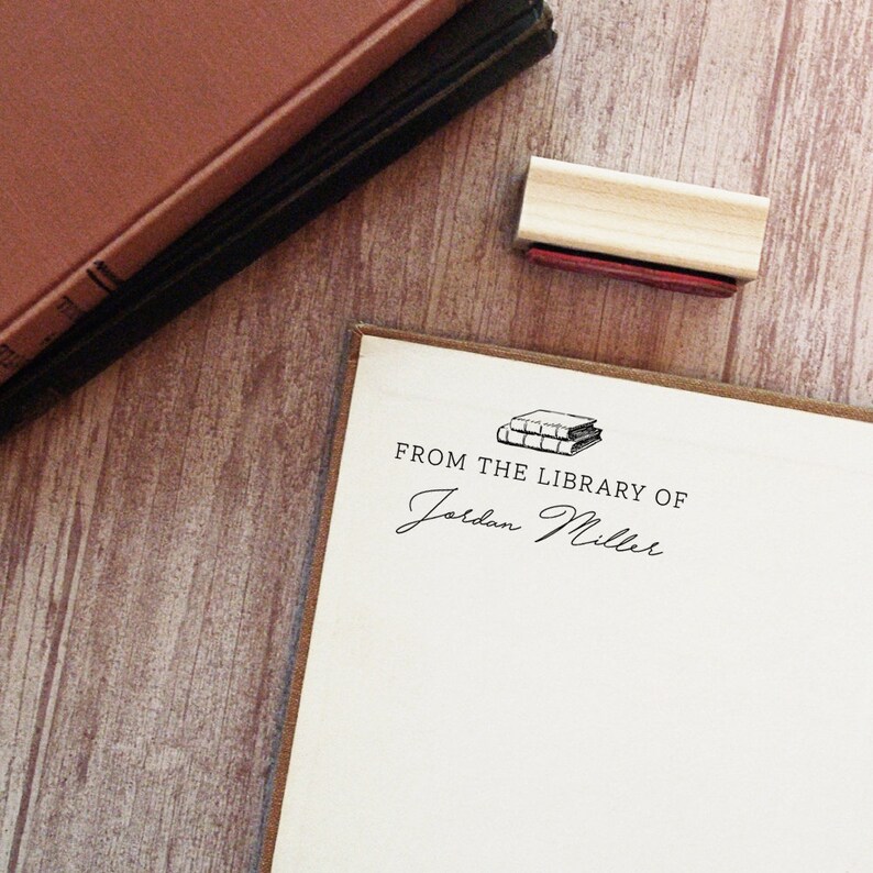Library Stamp, Book Stamp, Self Inking Stamp, Gifts for Book Lovers ...