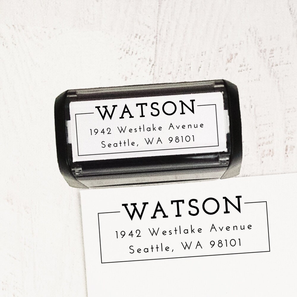 Return Address Stamp Self Inking Address Stamp Modern Stamp - Etsy