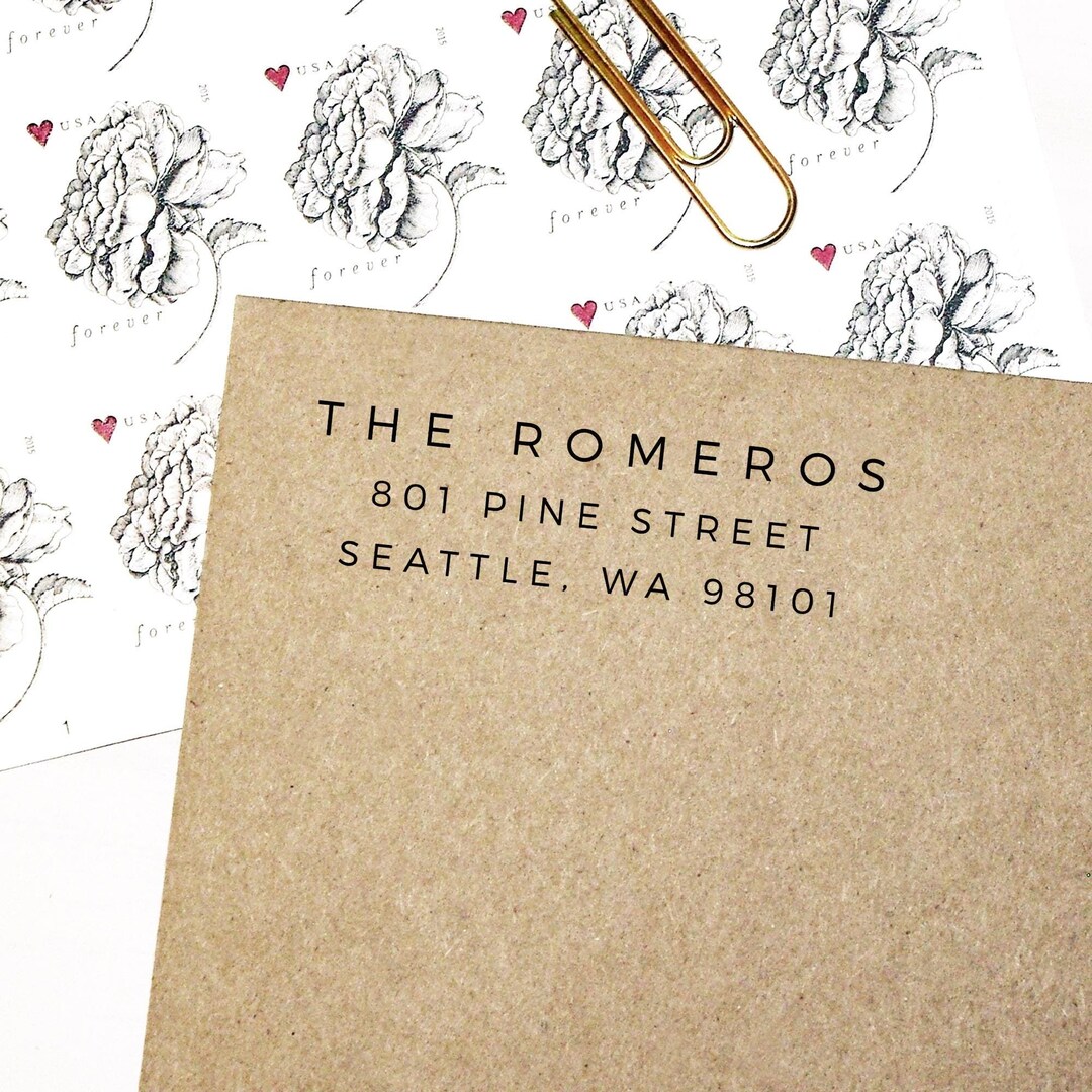 Modern Address Stamp, Minimal Personalized Return Address, Housewarming ...