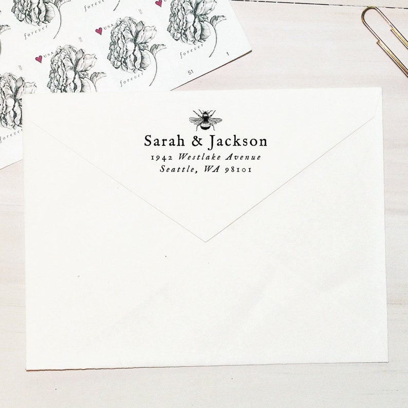 Honeybee Return Address Stamp, Self Inking Address Stamp, Bee Address ...