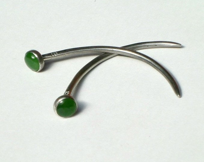 12 / 10 / 8 Gauge Jade Talon Earring - Etsy