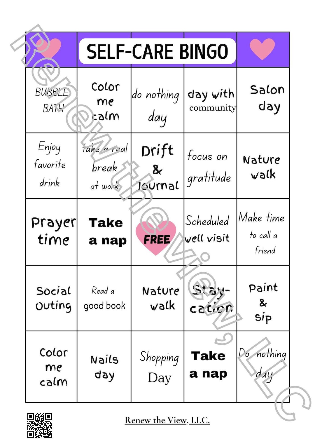Self-care Bingo Game -print and Play! for Wellness-mother's Day-mother ...