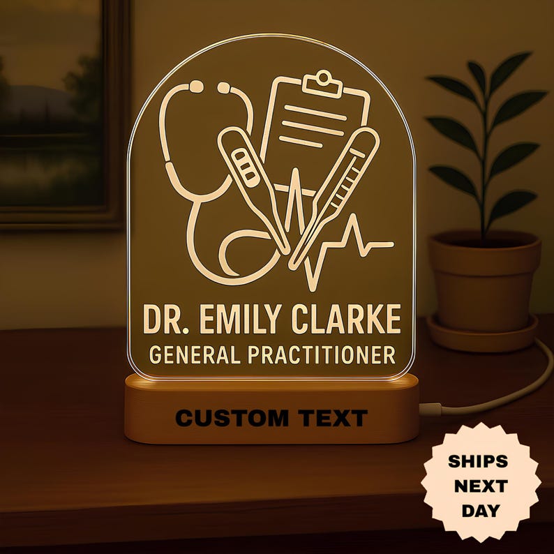General Practitioner Custom Night Light | Personalized LED Lamp ...