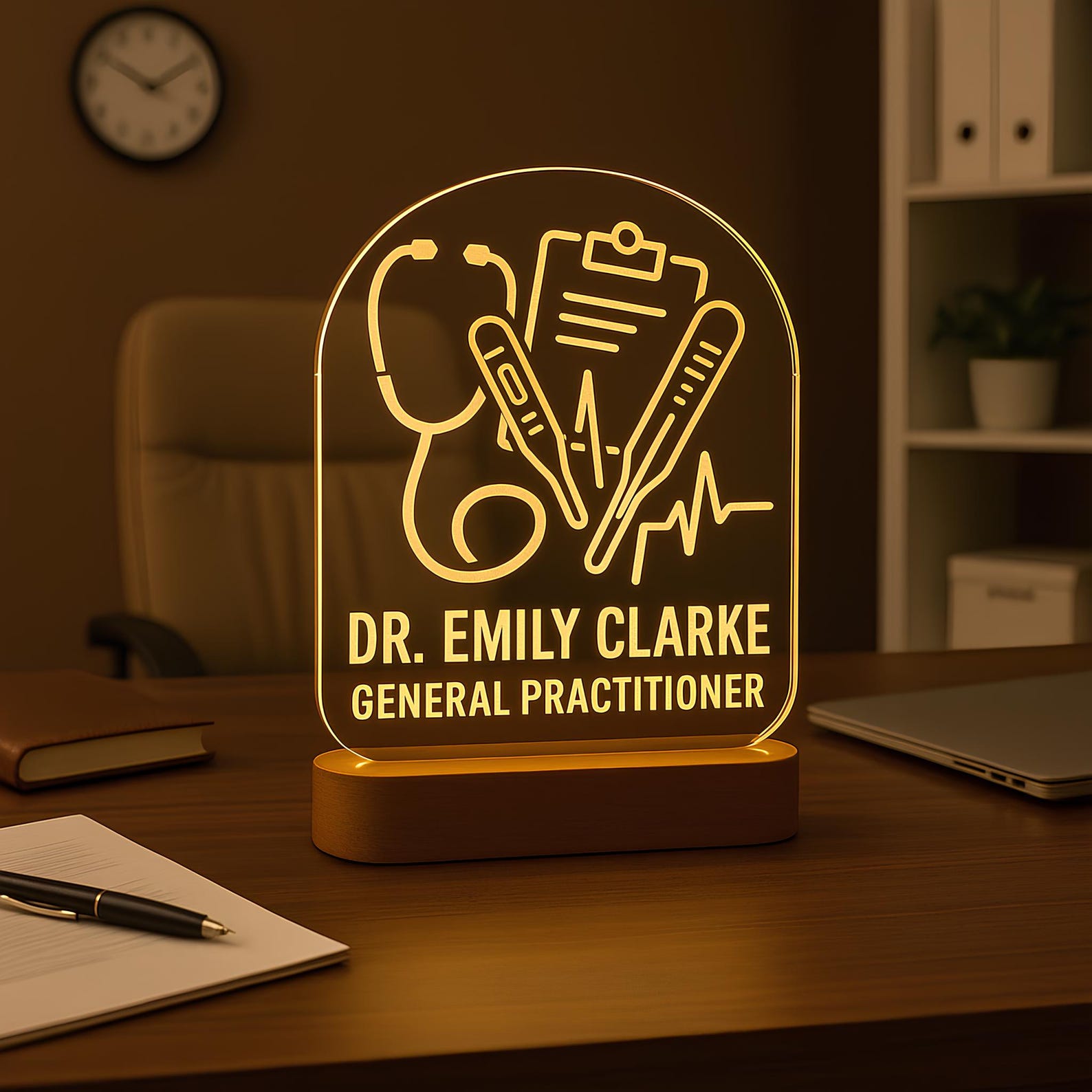 General Practitioner Custom Night Light | Personalized LED Lamp ...