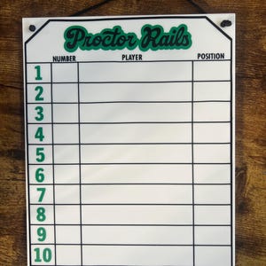 Personalized Reusable Lineup Sheet - Etsy