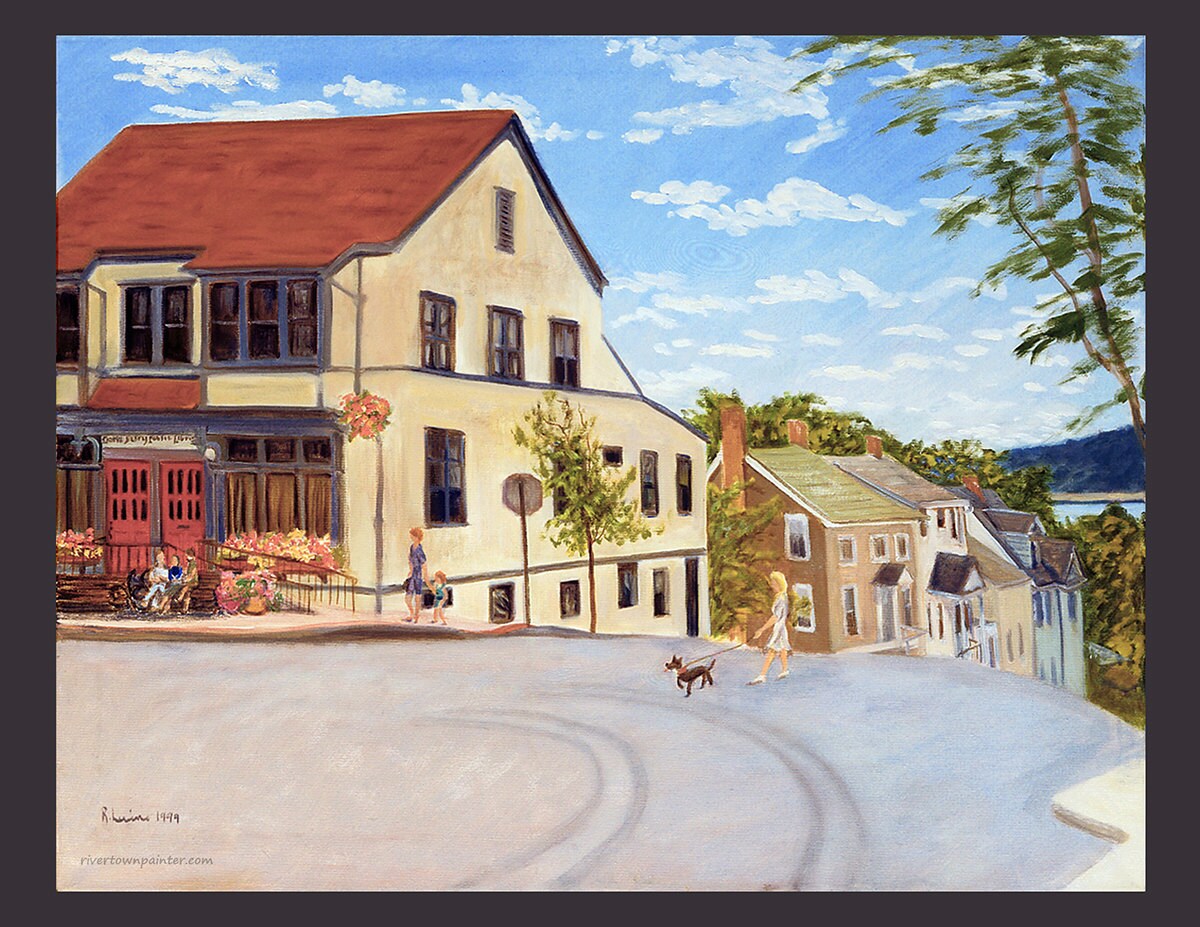 Dobbs Ferry: Cedar and Main With Library giclee Print - Etsy