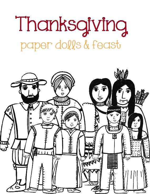 Thanksgiving Paper Doll Set downloadable PDF - Etsy