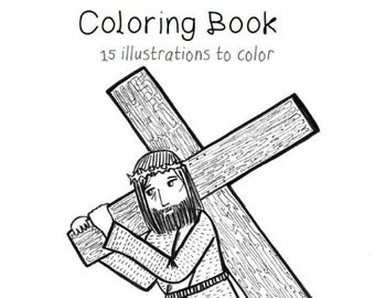 Stations of the Cross: Coloring Prayer Book, Kids Lent Activity, Lenten ...