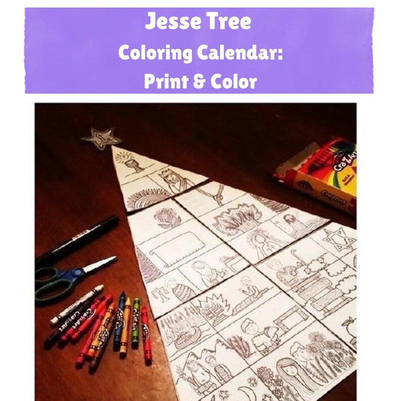 Jesse Tree Coloring Calendar: Printable | Downloadable | PDF | Print ...