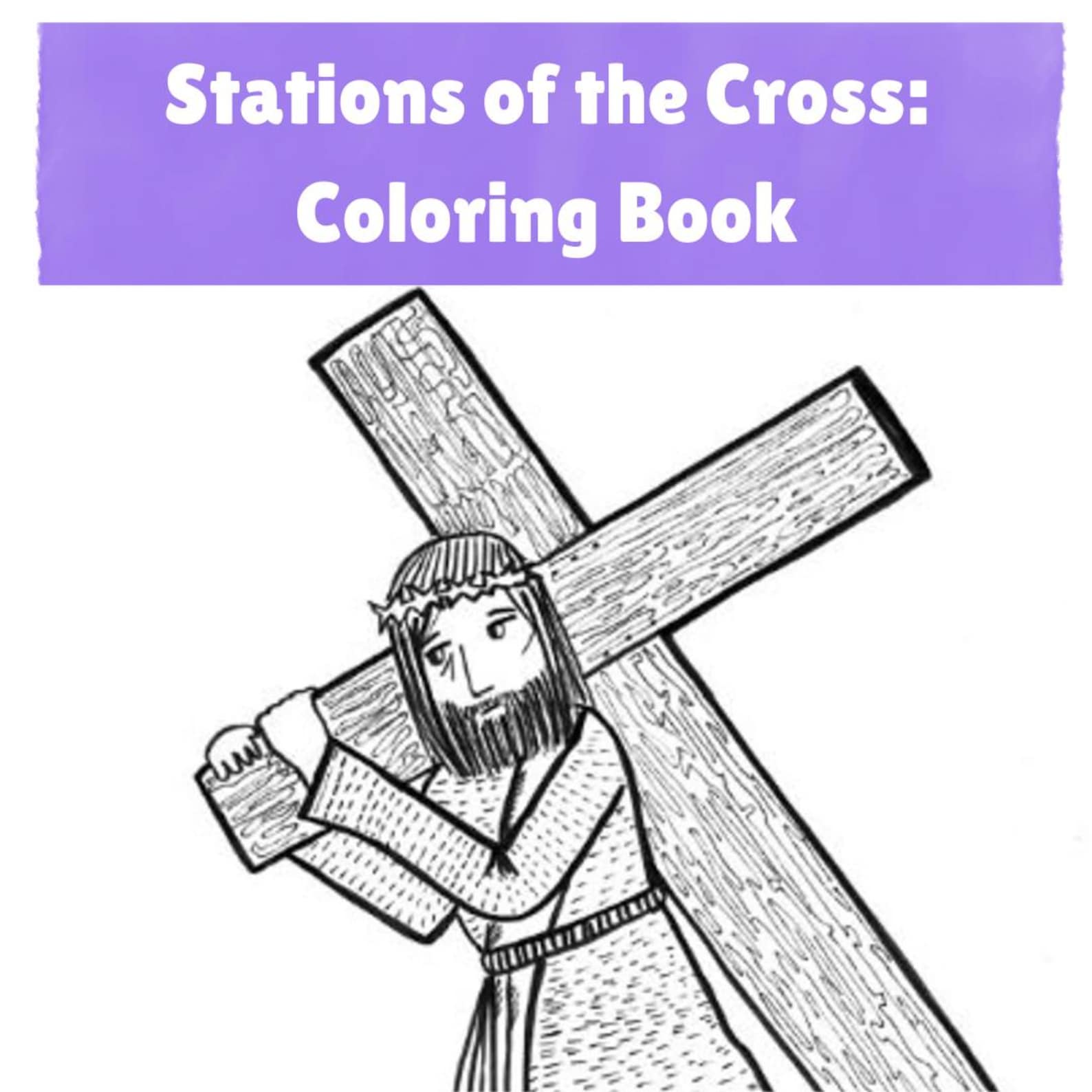 Stations of the Cross Coloring Book | Printable | Downloadable ...